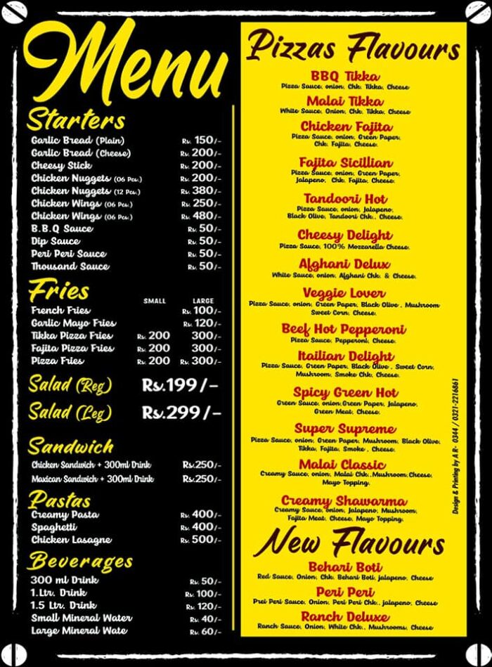 De Pizzano Menu - Find Pizza Menu - Pizza Deals and Prices around the globe