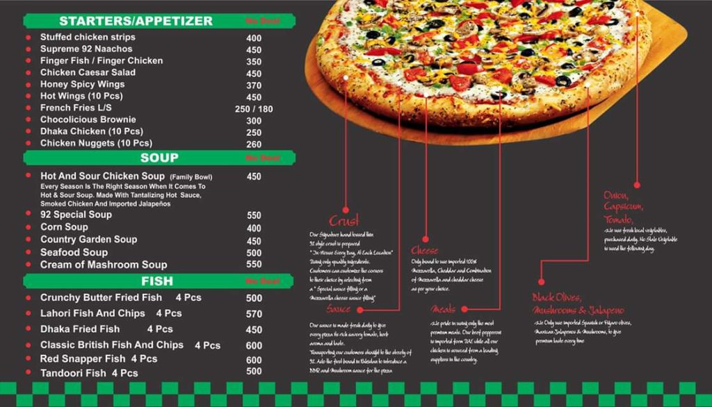 92 Pizza Abbottabad Menu - Find Pizza Menu - Pizza Deals and Prices ...