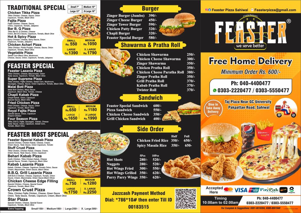 Feaster Pizza Menu - Find Pizza Menu - Pizza Deals and Prices around ...
